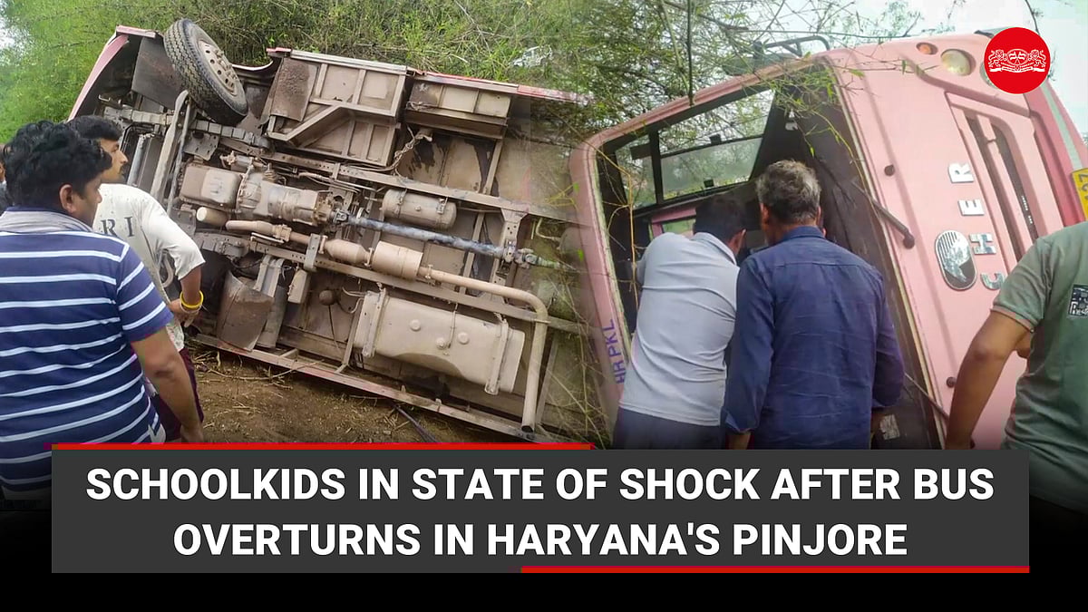 Schoolkids in state of shock after bus overturns in Haryana's Pinjore