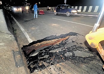 Congress gheraos NHAI office, demands inquiry into Dumduma flyover sink ...