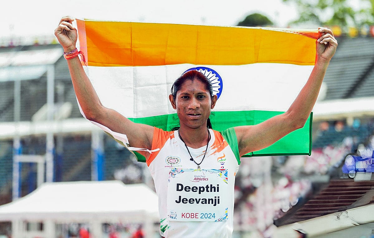 India's Deepthi Jeevanji wins bronze in women's 400m T20 category in ...