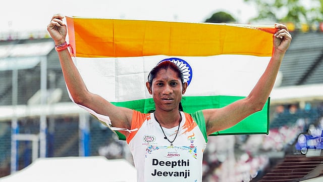 India's Deepthi Jeevanji wins bronze in women's 400m T20 category in ...