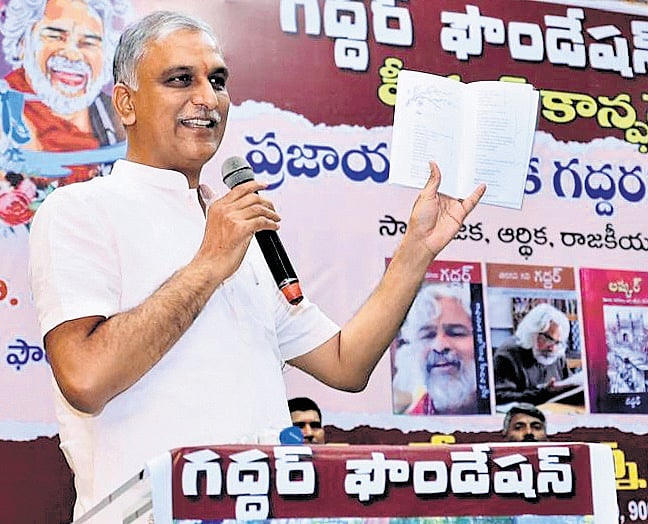 'Will build Gaddar statue in Siddipet,' says BRS MLA Harish Rao