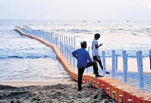 Floating bridge at Varkala gears up for opening after safety checks
