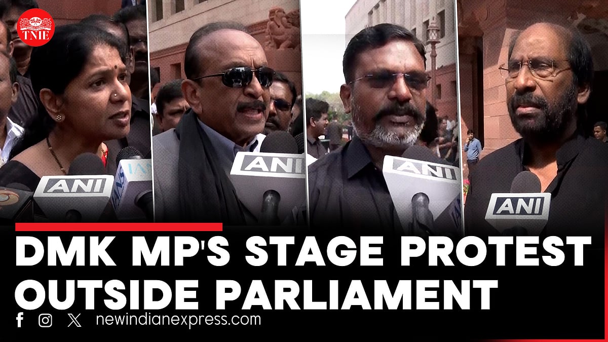 DMK MPs stage protest in Parliament over Minister Dharmendra Pradhan’s ...