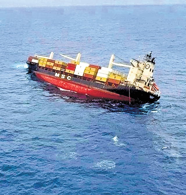 Kerala coast on oil-spill alert as container vessel lists off Kochi