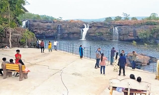 Bogatha Waterfall springs to life with early rains in Telangana