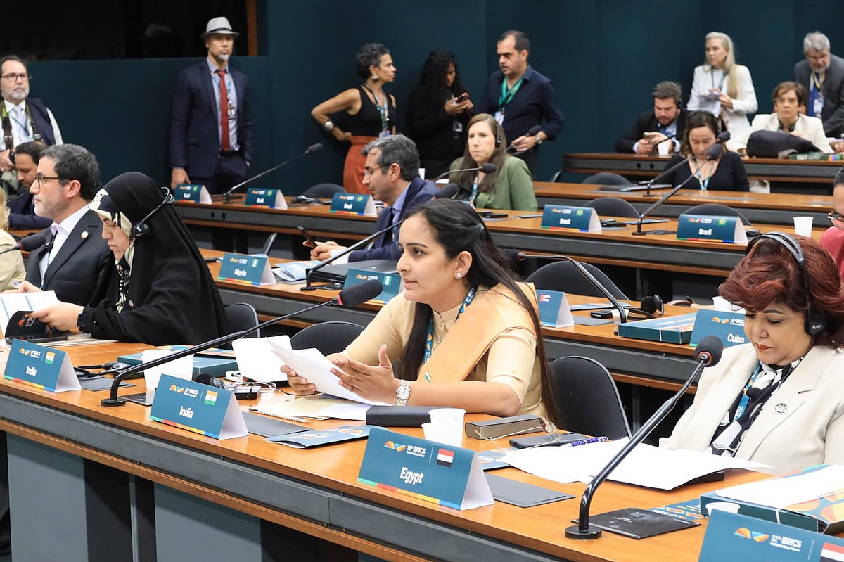 TDP MP Shabari Byreddy highlights woman power at BRICS Forum