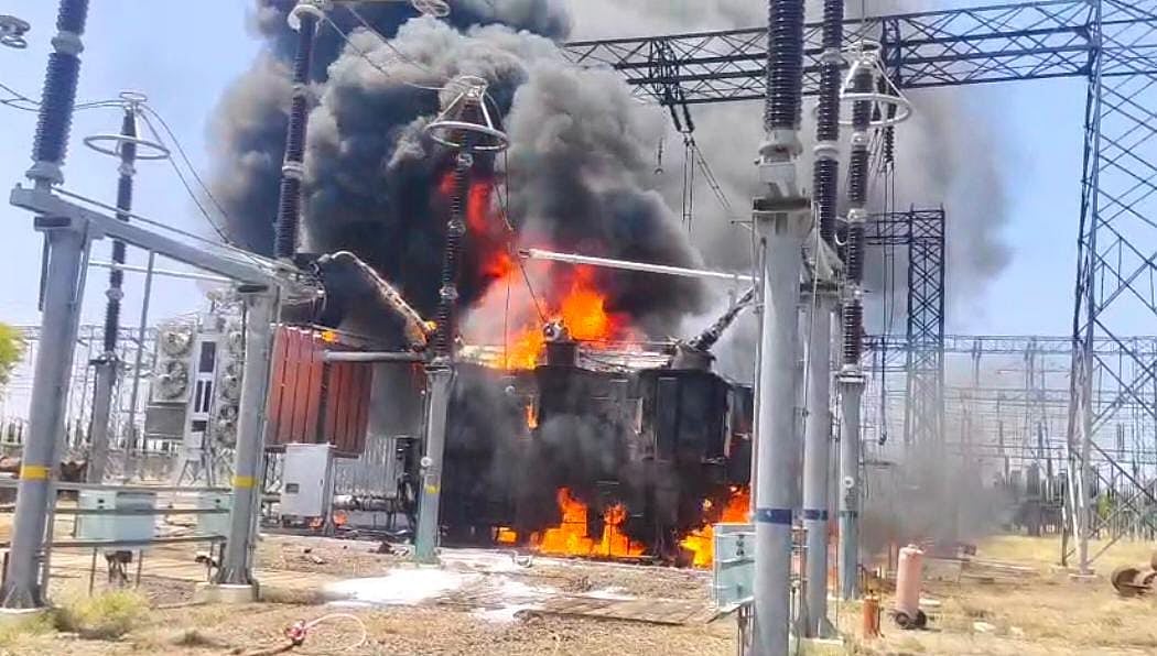 Fire breaks out at substation in Tamil Nadu's Ayyanaroothu