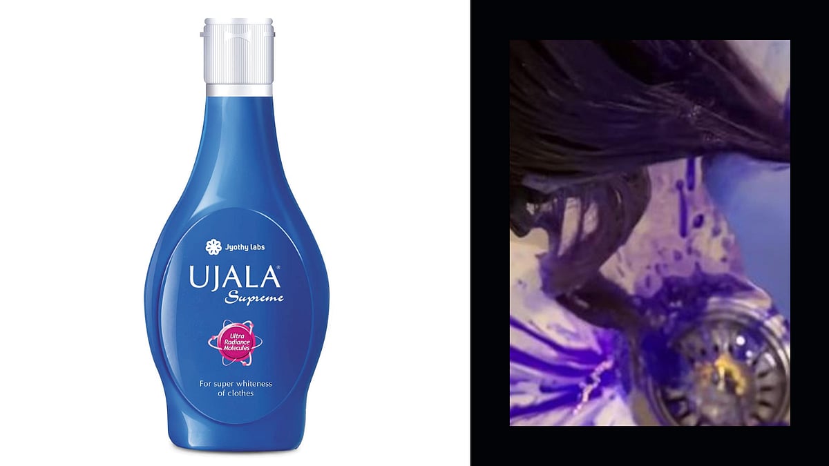 Ujala -வை பயன்படுத்தி முடிக்கு கலர் செய்யும் நபர் - வைரல் வீடியோ!