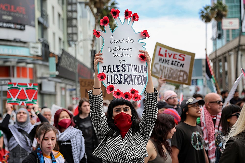 US: Demonstration Against Israel's War In Gaza At Oscars