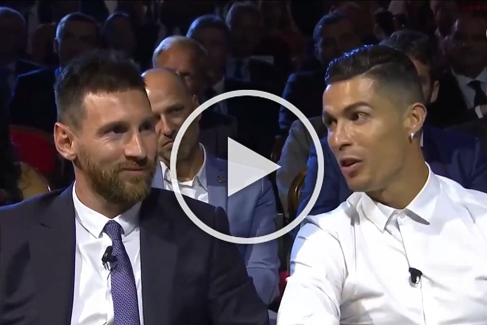 WATCH: Sitting Next To Each Other, Cristiano Ronaldo Asks Lionel Messi ...