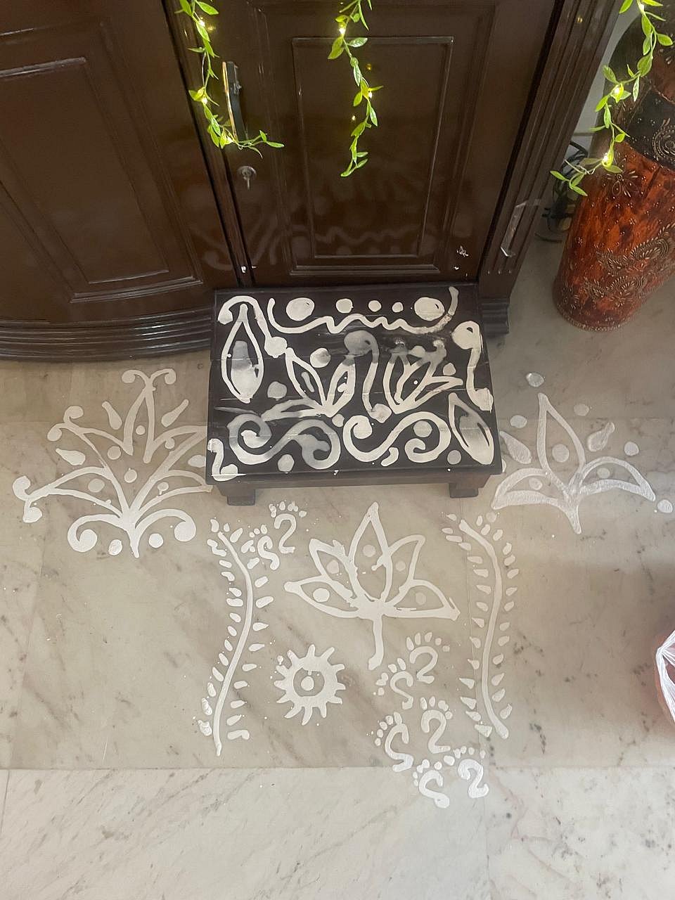 The ritualistic art of Alpana is an integral part of Bengali culture