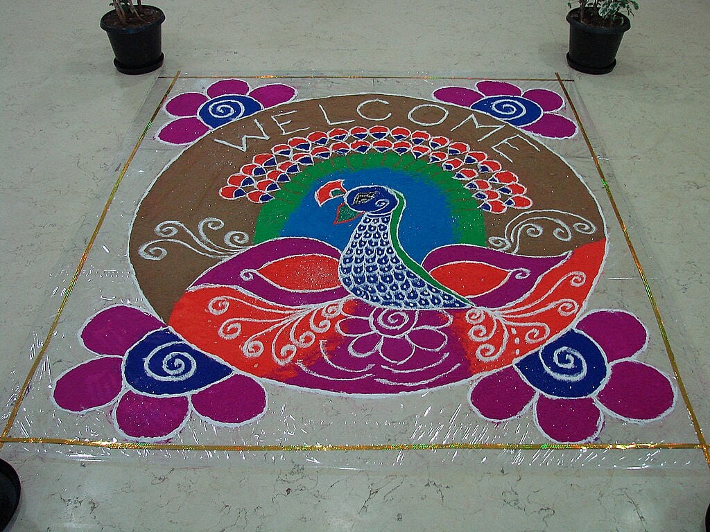 The ritualistic art of Alpana is an integral part of Bengali culture