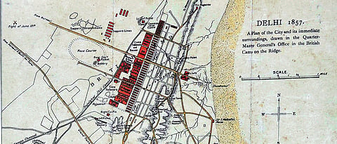 Map of Delhi, 1857