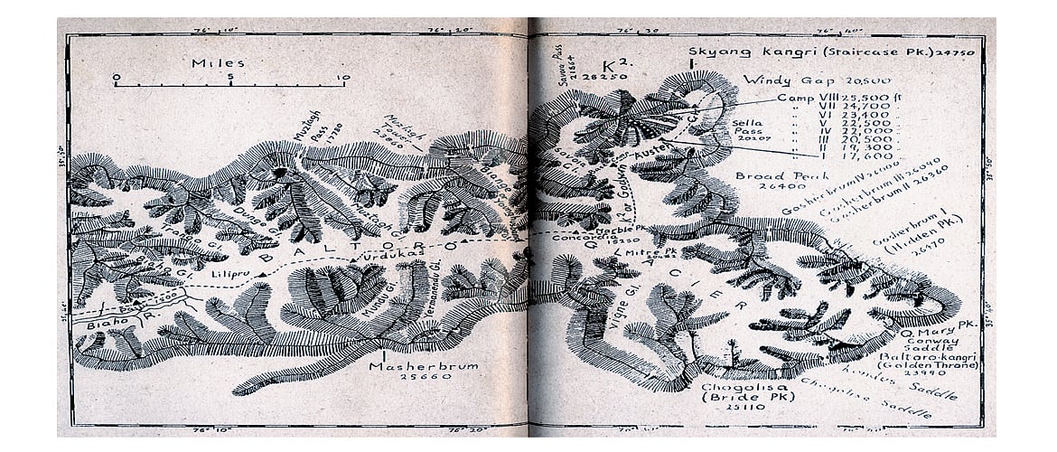 SKETCH MAPS OF MASHERBRUM, K2