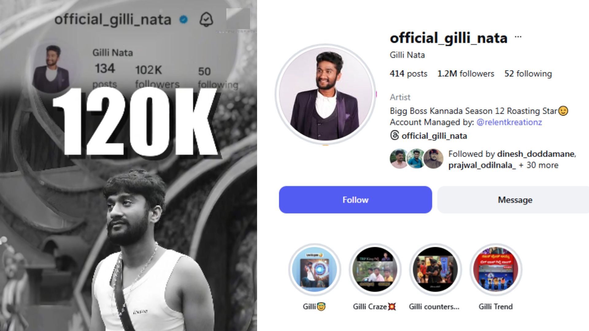 Bigg Boss Kannada Gilli Actor: ಎಲ್ಲೆಲ್ಲೂ ಗಿಲ್ಲಿಯದ್ದೇ ಹವಾ: ಸಾಮಾಜಿಕ ...