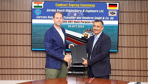 GRSE signs contract for 5th of 08 multi-purpose Export Vessels