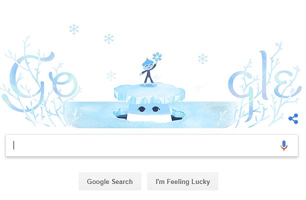 Google marks winter solstice with a doodle