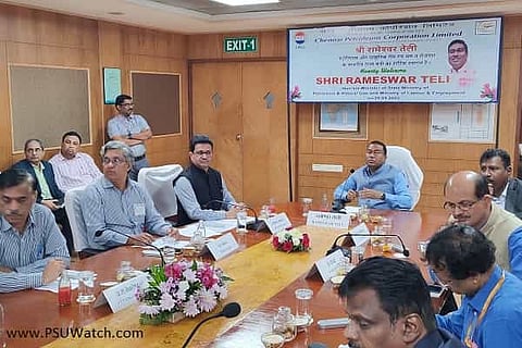 MoS Petroleum Rameswar Teli visits Chennai Petroleum Manali Refinery