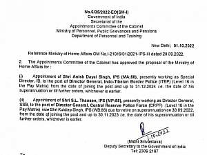 Anish Dayal Singh (IPS) appointed new DG, ITBP