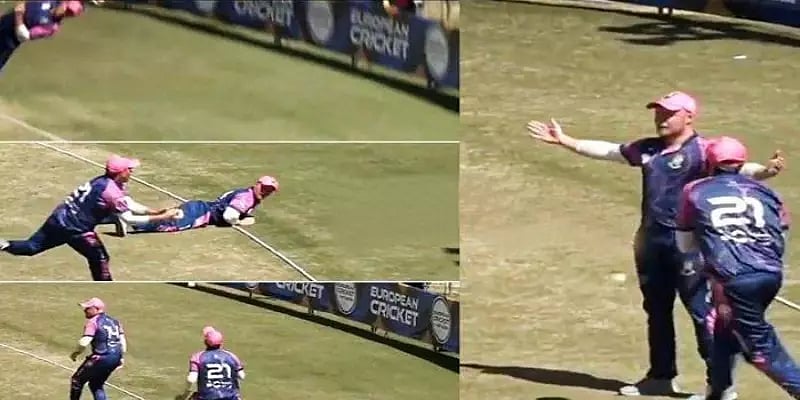 Watch Two Fielders Combine To Produce Astonishing Boundary Rope Catch