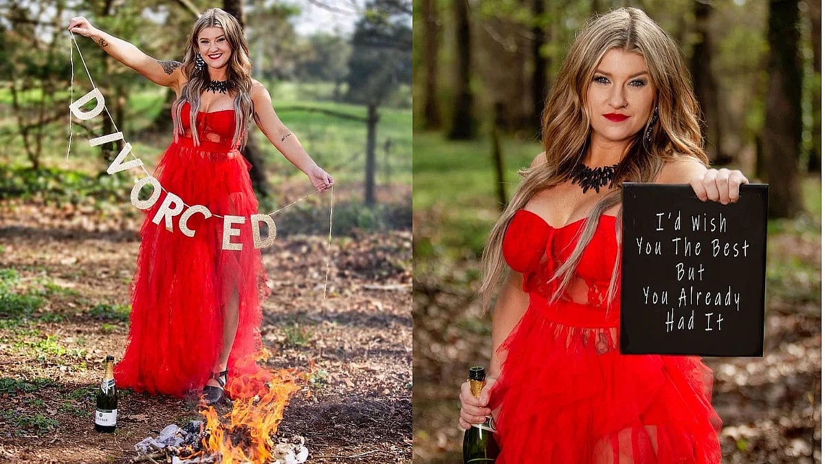 Woman celebrates her divorce with a photoshoot
