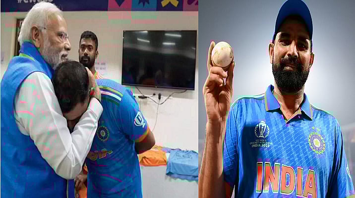 இந்திய அணியின் டிரெஸ்ஸிங் அறைக்கு வந்த மோடியை பாராட்டி பேசிய முகமது ஷமி ...