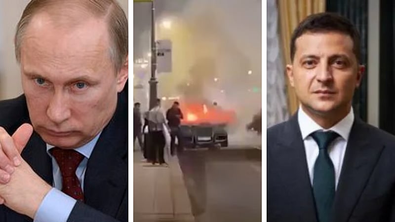putins car fleet explodes near fsb secret service headquarters