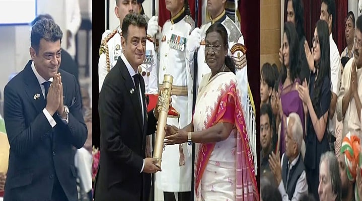 Actor Ajith Kumar received Padma Bhushan award