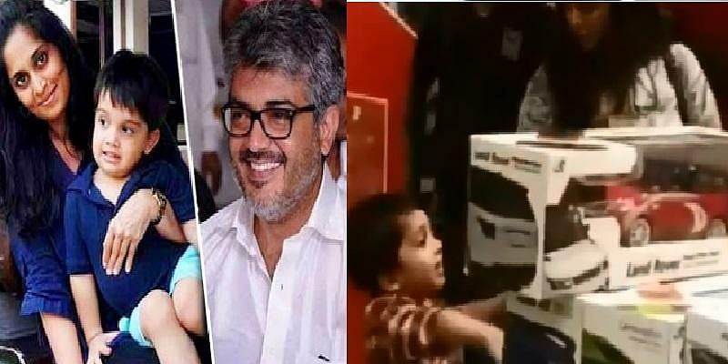 'கார் பொம்மை வேண்டும்' - அடம் பிடித்த அஜித்தின் மகன்!