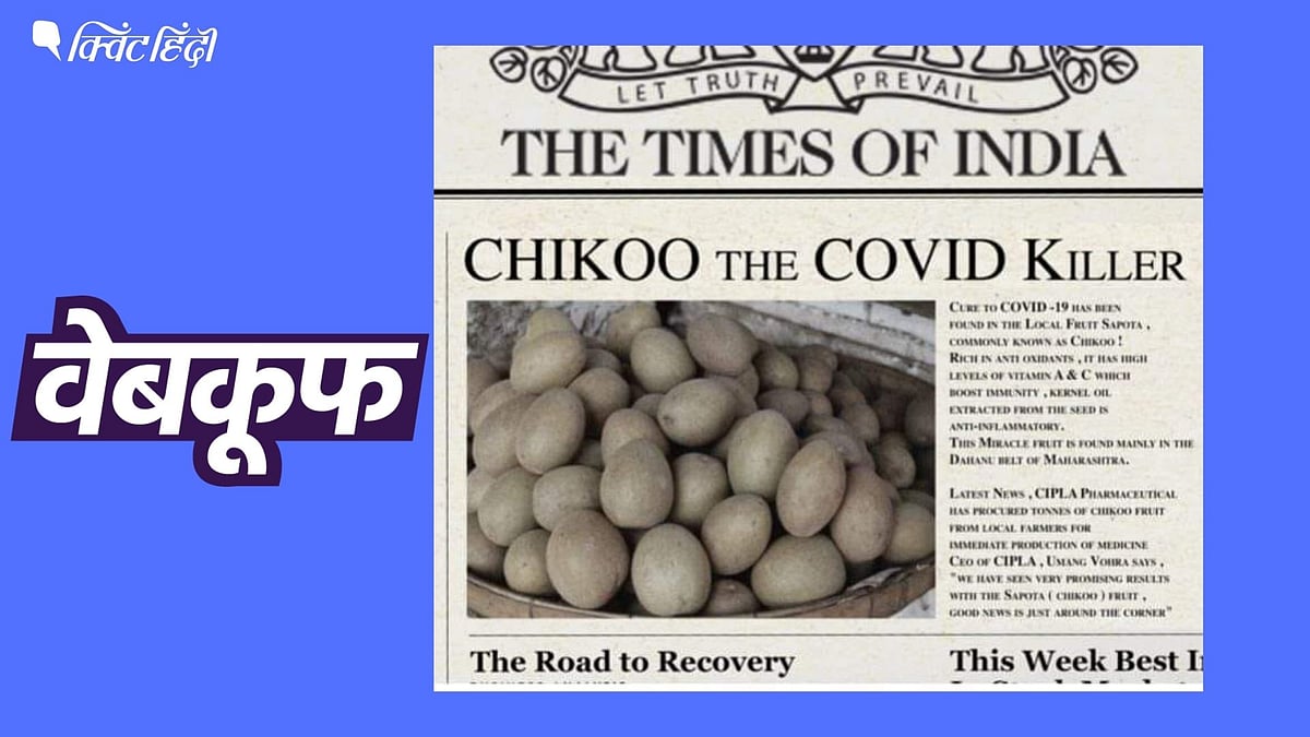 Fact Check।चीकू से नहीं होता कोविड-19 का इलाज, झूठा है ये दावा।Covid ...