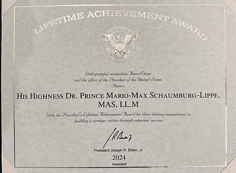 Prince Mario-Max Schaumburg-Lippe Honored as Global Peace Ambassador at UN