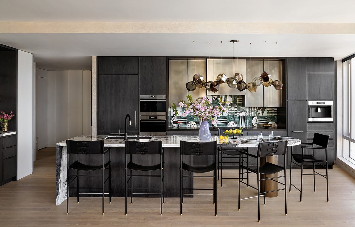 Bespoke Leather Sling Counter Stools by JoverValls