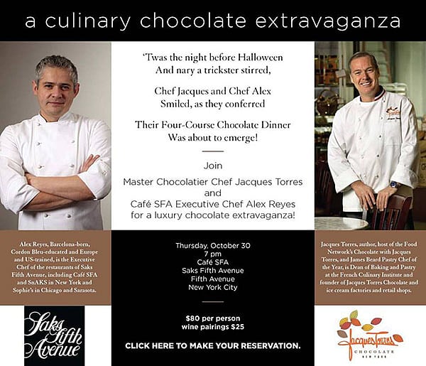 New York Chocolatier Jacques Torres and Executive Chef Alex Reyes ...