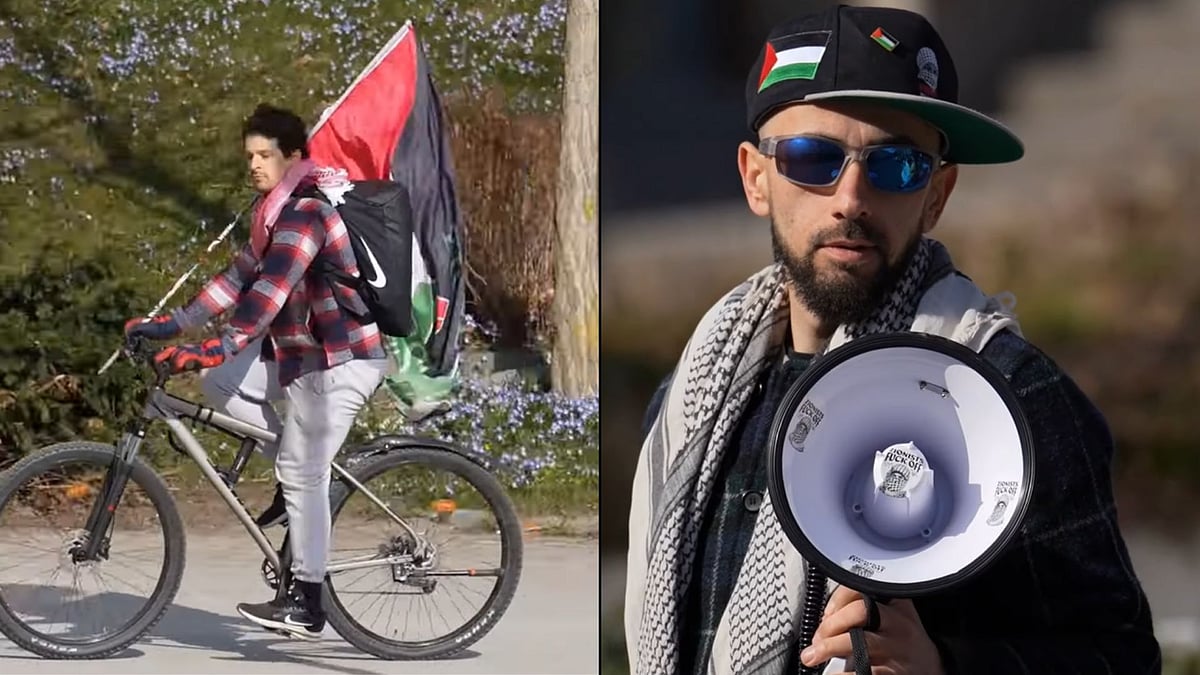 Cyckelattack mot Riks på Palestinademonstration