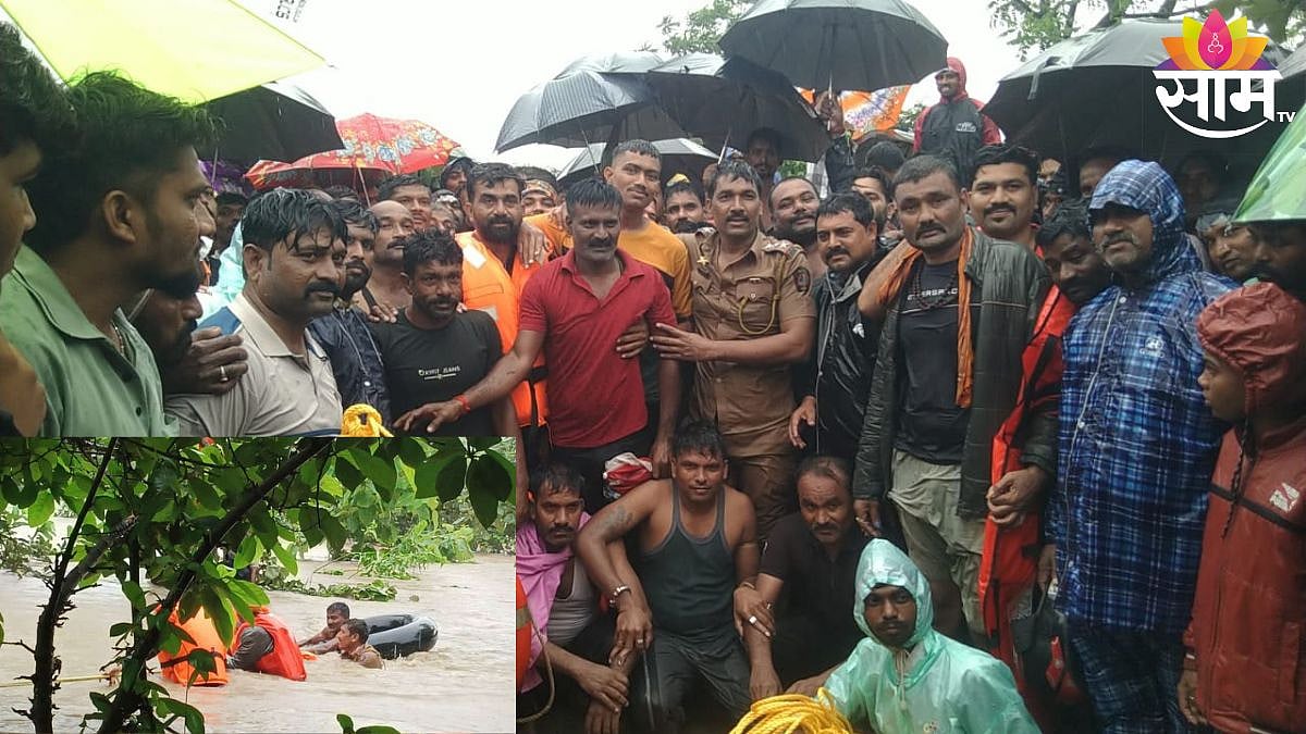 Samudrapur flood : पुराच्या पाण्यात बोलेरो गेली वाहून, तिघे अडकले ...