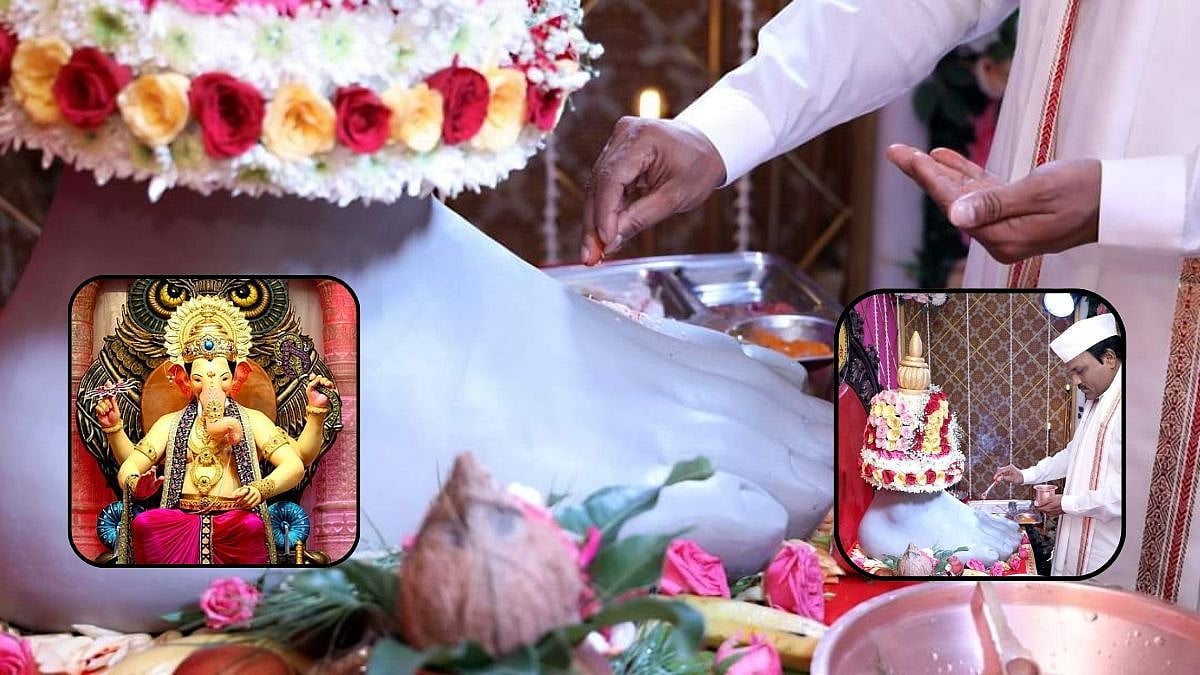 Lalbaugcha Raja 2024: गणपती बाप्पा मोरया! लालबागच्या राजाच्या पाद्यपूजन ...