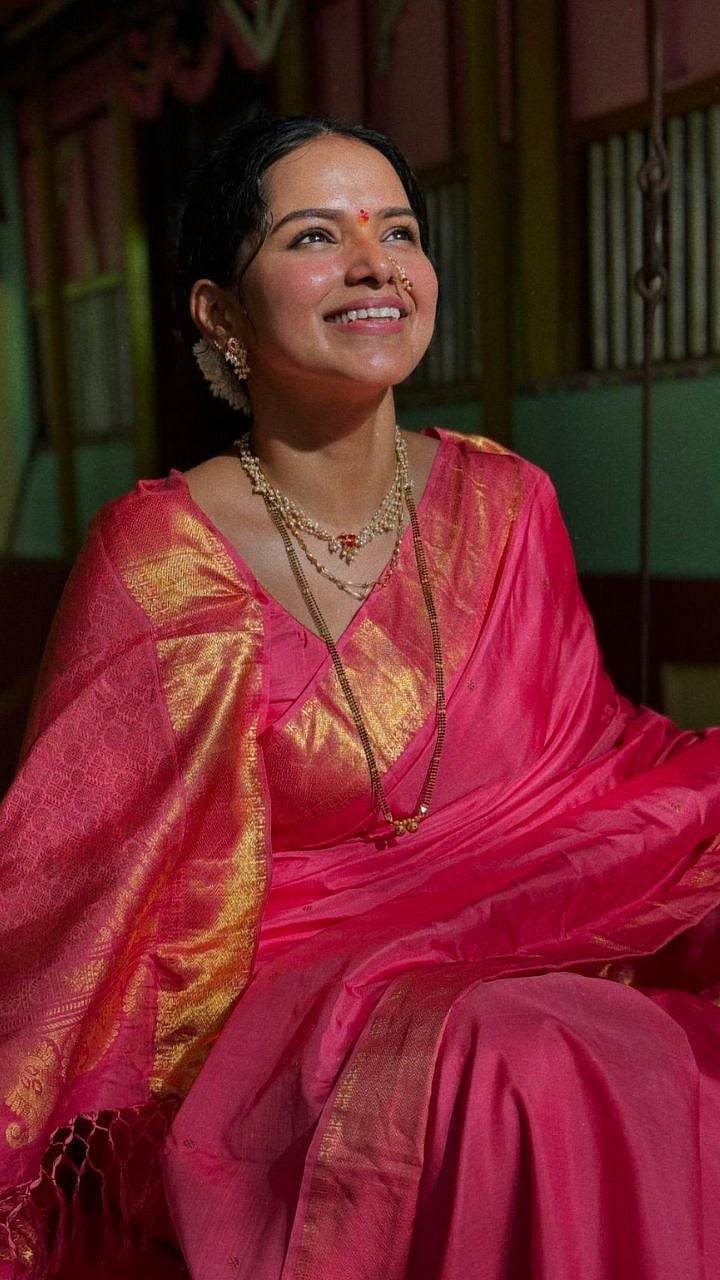 Titeeksha Tawde: मराठमोळ्या साजश्रृगांरात सजली तितीक्षा तावडे; PHOTO ...