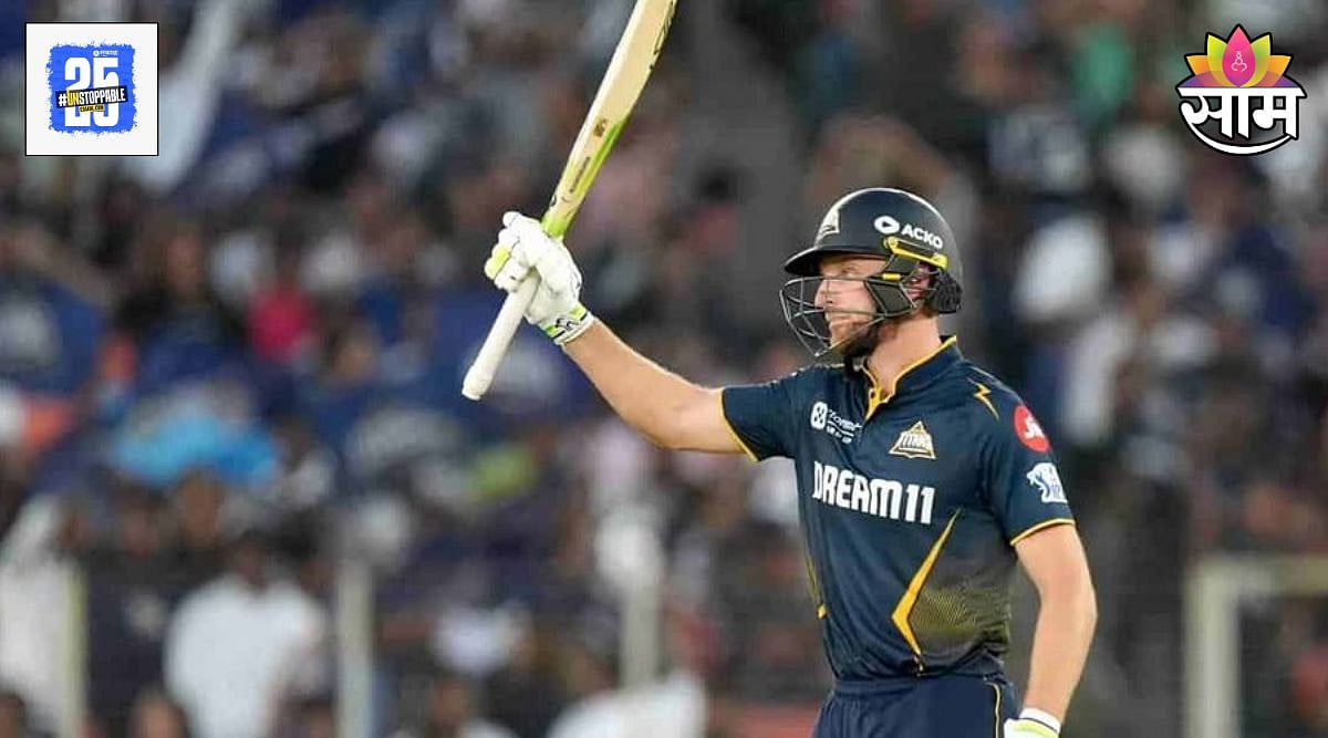 Jos Buttler : 4,4,4,4,4...जोस बटलर पेटला, सलग पाच चौकार, मिचेल ...