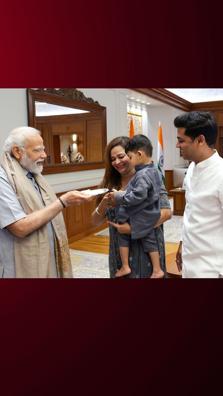 एकनाथ शिंदेंचा नातू रुद्रांश तिसऱ्यांदा पंतप्रधान मोदींना भेटला ...