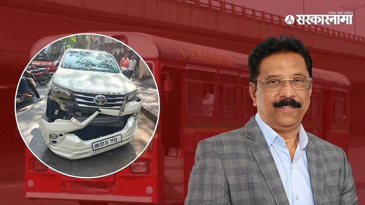 Mumbai BEST Bus Collides with Thackeray MLA Sunil Shinde's Car in Dadar | Mumbai BEST bus ...