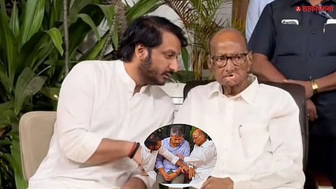 शरद पवार-पार्थ पवारांचा फोटो तुफान व्हायरल; रोहित पवारांनी सांगितली ...