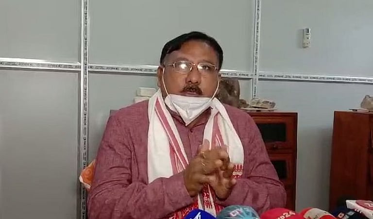 Minister Jogen Mohan distributes land pattas in Demow, Assam