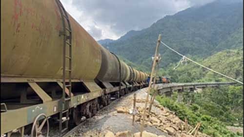 Northeast Frontier Railway operates 2 freight trains carrying petrol ...