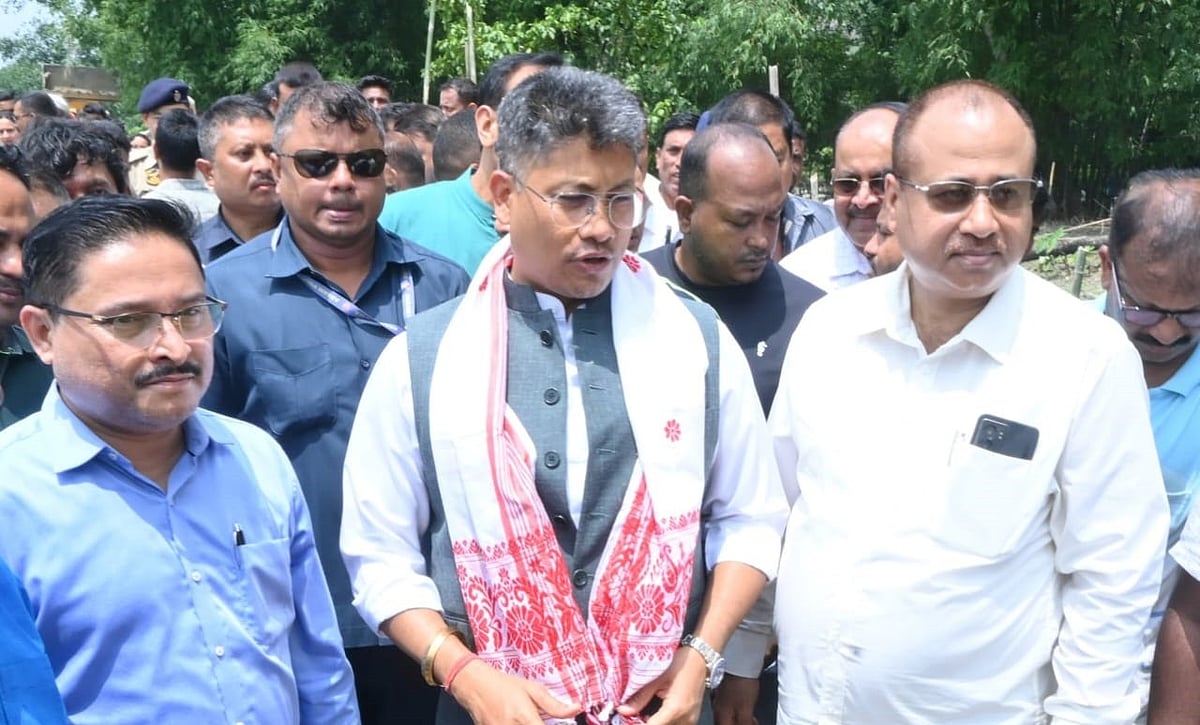 Water Resource Minister Pijush Hazarika visits flood-affected areas in Darrang