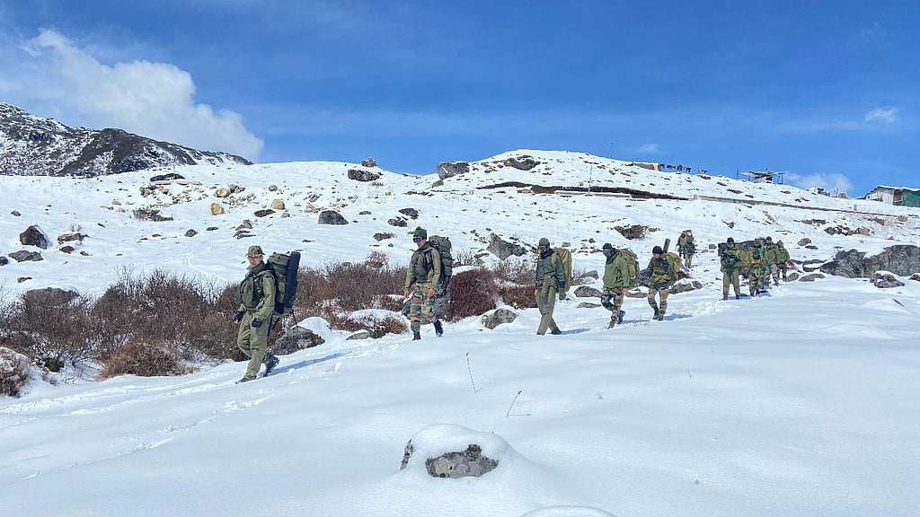 Indian Army troops undertake route march in Sikkim's rugged terrain