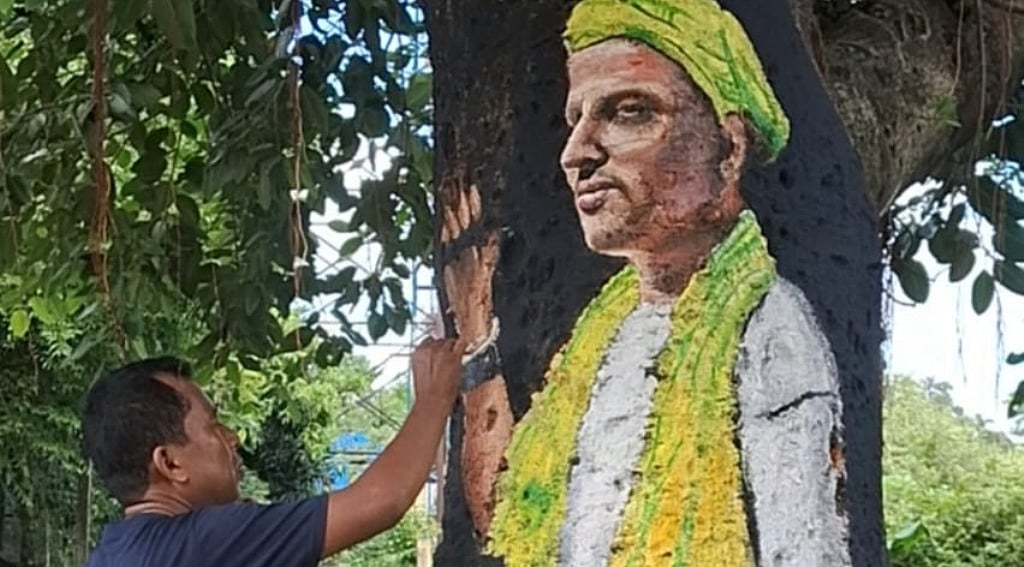 Artist Ajoy Ray turns tree into living canvas to immortalize Zubeen