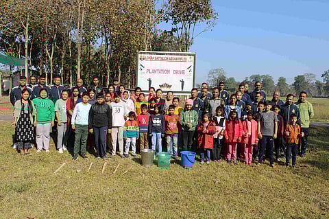 Assam Rifles organizes plantation drive at Battalion Headquarter, Lokra