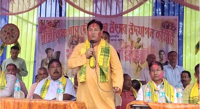 Assam: BTR Chief Pramod Boro Extends Holi Greetings at Sri Sri Krishna ...