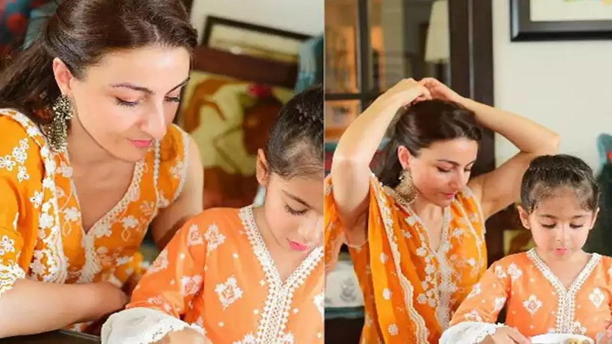 Actor Soha Ali Khan twins with daughter Inaaya in orange suit, sends Eid Al-Adha wishes to fans