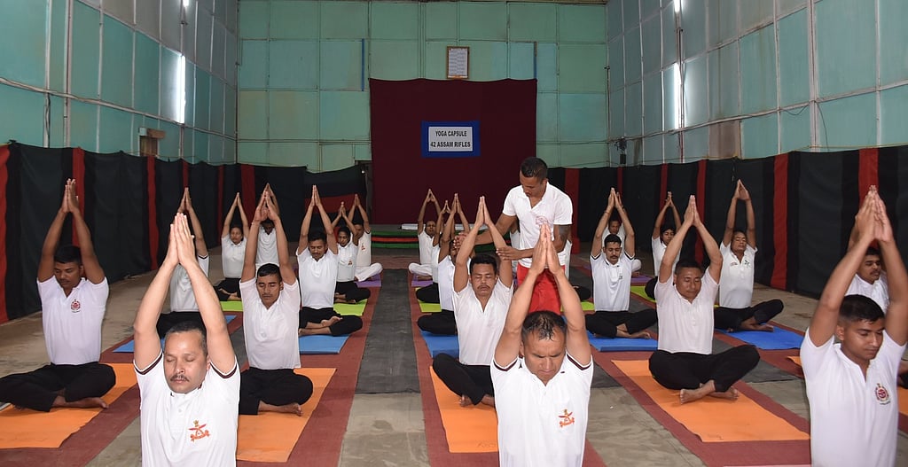 Mizoram: Yoga event by Assam Rifles in Aizawl